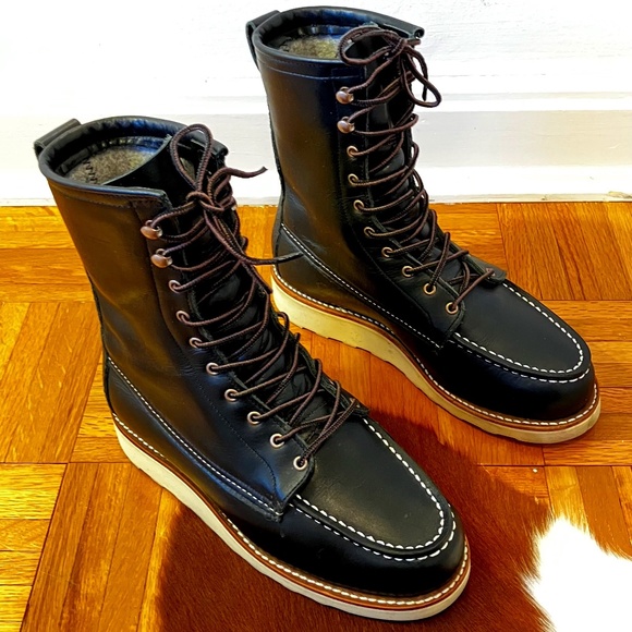 Red Wing Shoes | Shoes | 8inch Winter Moc Toe Black Red Wing Boots ...